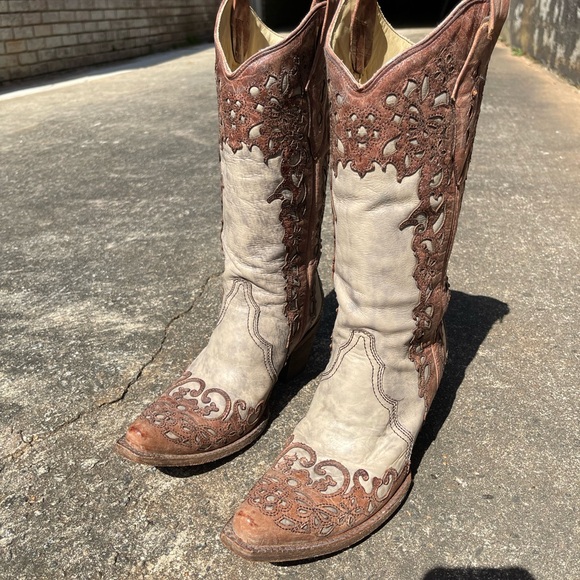 Corral | Shoes | Corral Sandsognac Laser Overlay Western Boots Size 85 ...